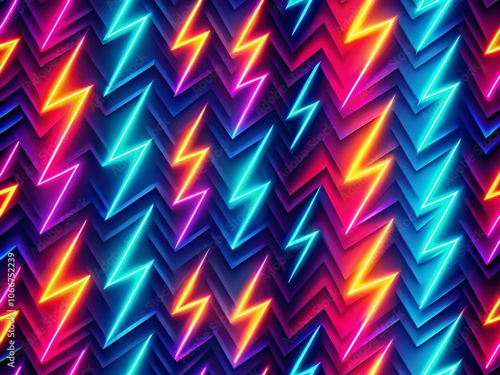 Vertical Seamless Background Animation with Abstract Zig Zag Lightning Bolt Pattern for Product ...