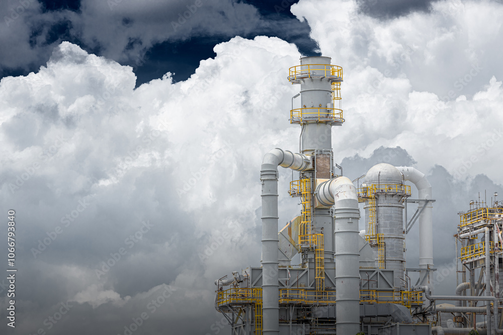 Foto de Stock Oil petroleum refinery plant building distillation ...
