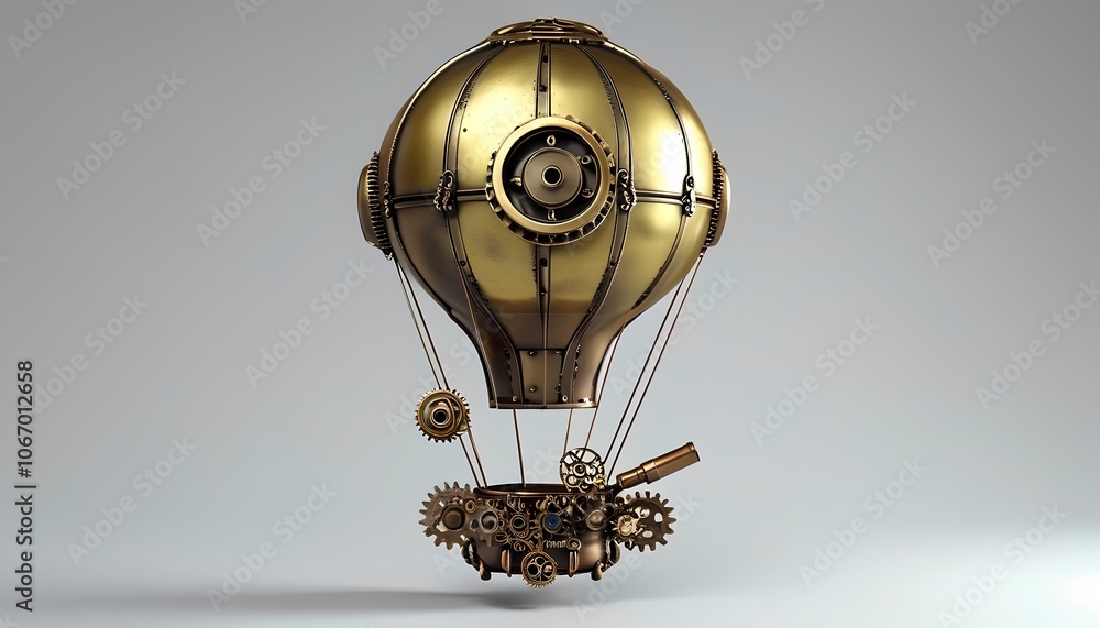 Explore the intricacies of steampunk design in a unique hot air balloon ...