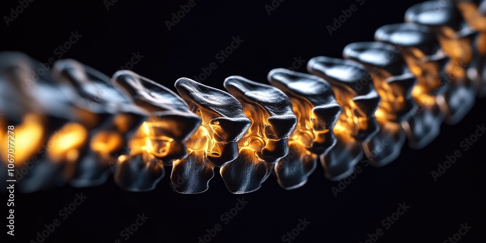 An impressive representation of the human spine. Detailed anatomy of ...