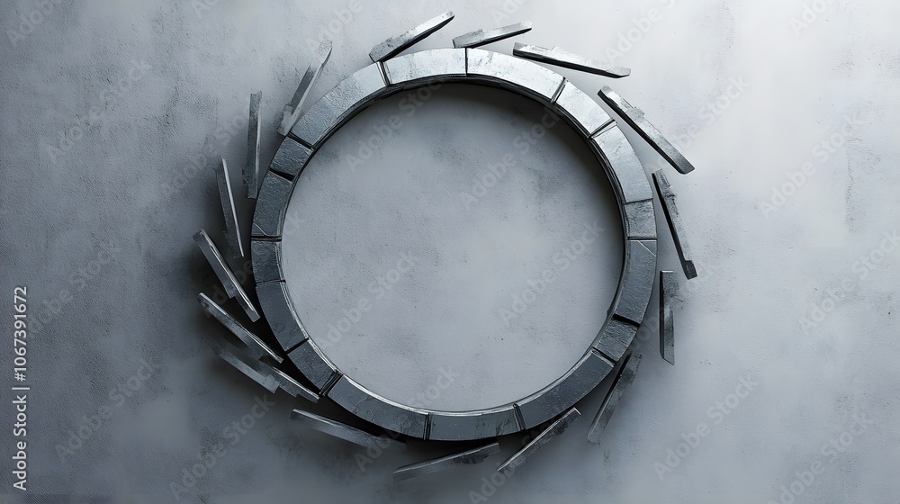 Minimalistic design of layered arrows arranged in a perfect circle ...
