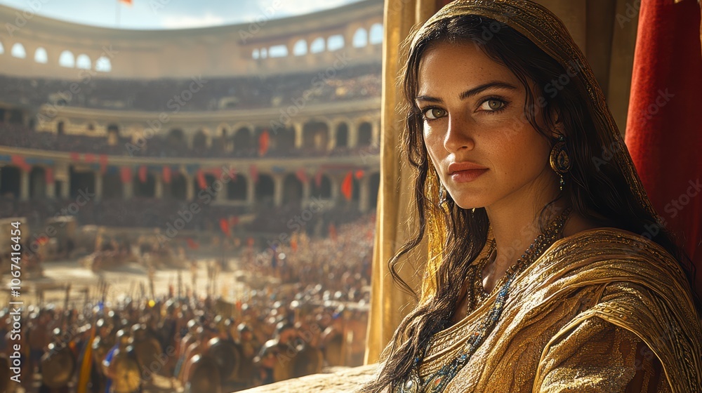 Cleopatra, the Legendary Queen of Egypt, with Ancient Egyptian Symbols ...