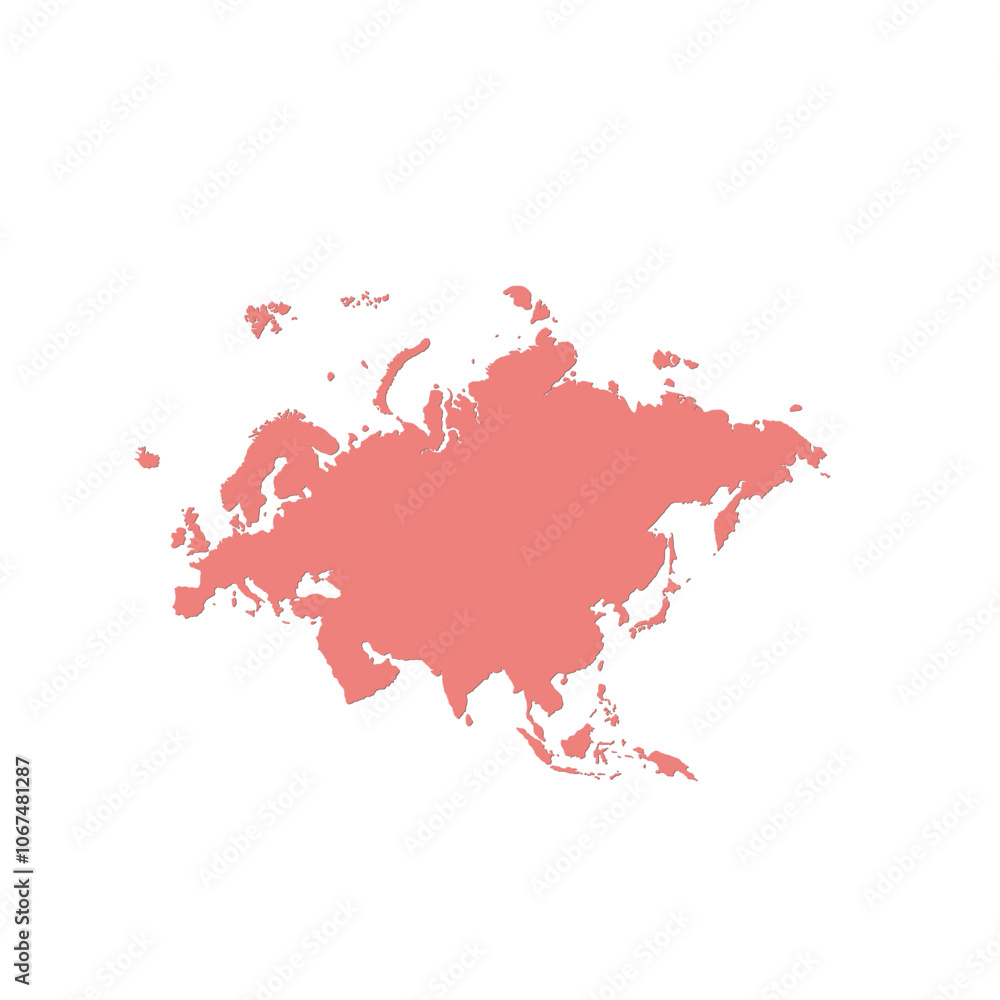 Map of Eurasia, sign silhouette. World Map Globe. Vector Illustration ...