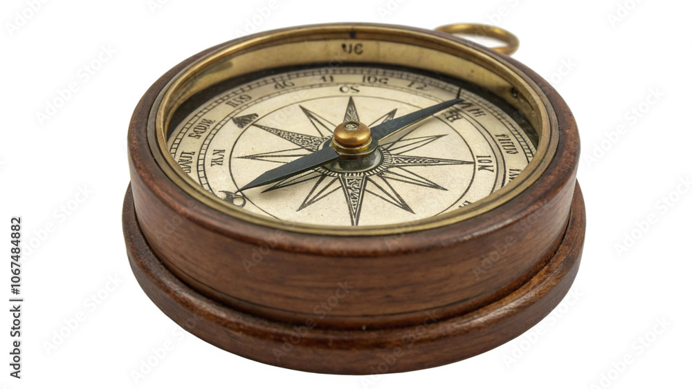 old compass on white background Stock Photo | Adobe Stock