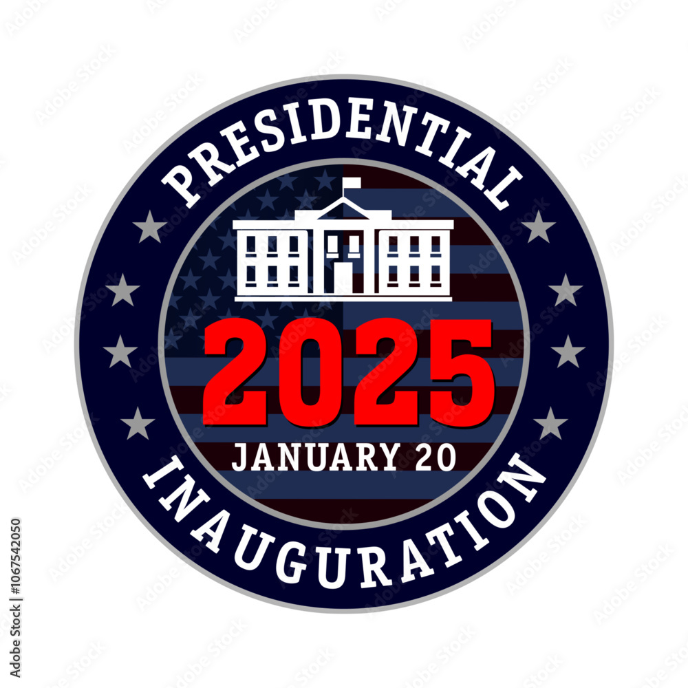 2025 US Presidential Inauguration round emblem. Editable banner for ...