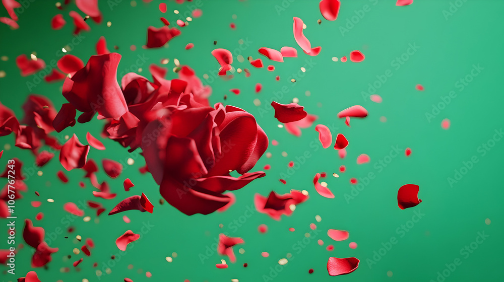 Red Rose Petal Animation on Green Screen for Stunning Visual Effects ...