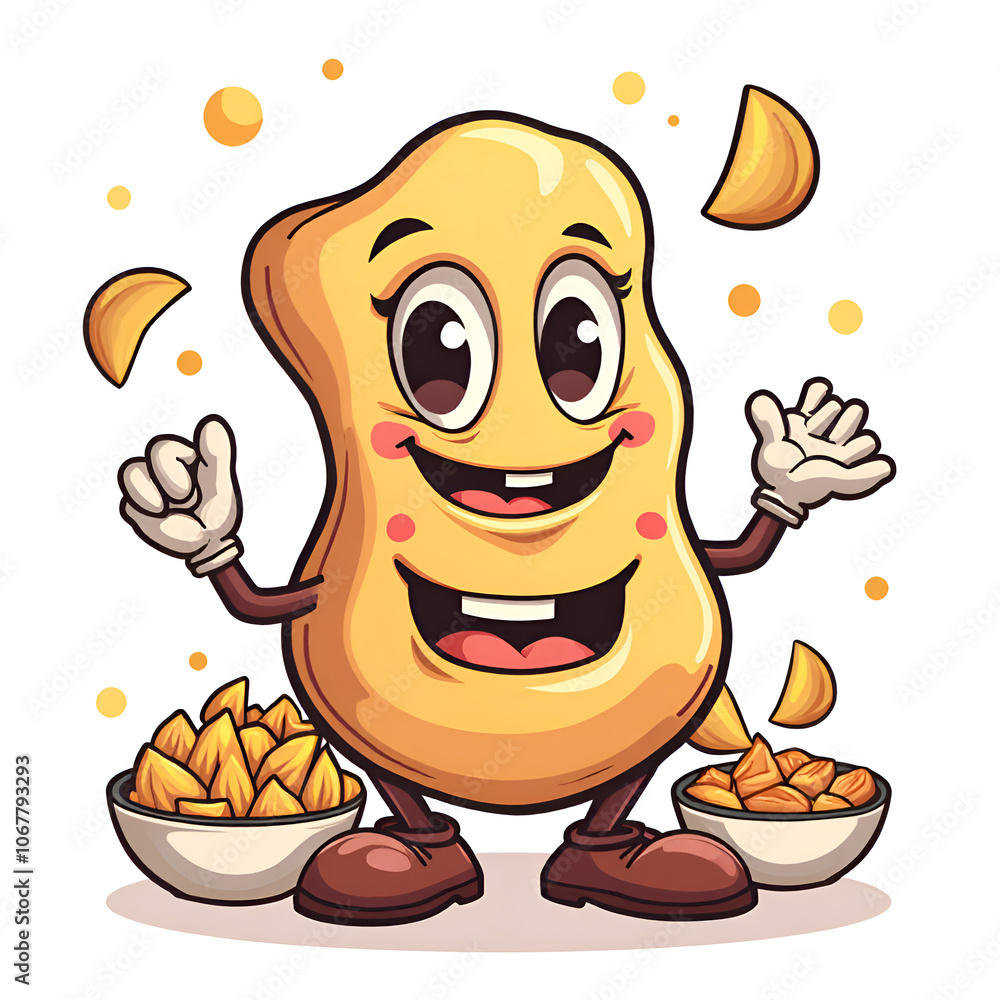 Celebrate the joy of snacking with our happy cheddar potato character ...