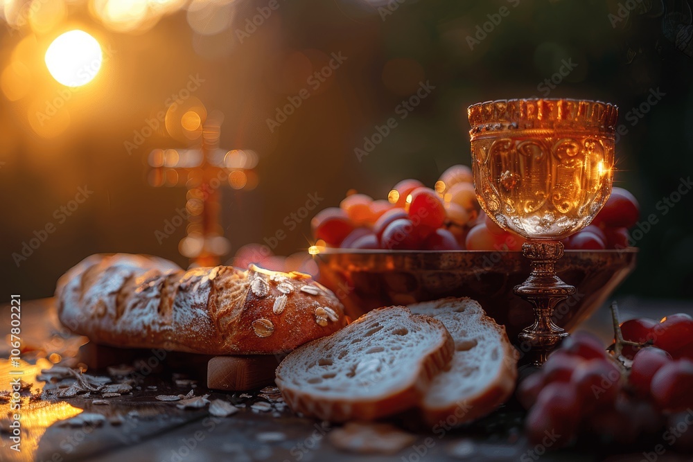 Holy Communion Symbolizing Jesus Christ's Blood and Flesh, The Last ...