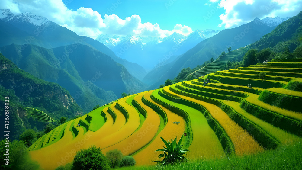 Breathtaking Overview of the Inca Farming Terraces Nestled Gracefully ...