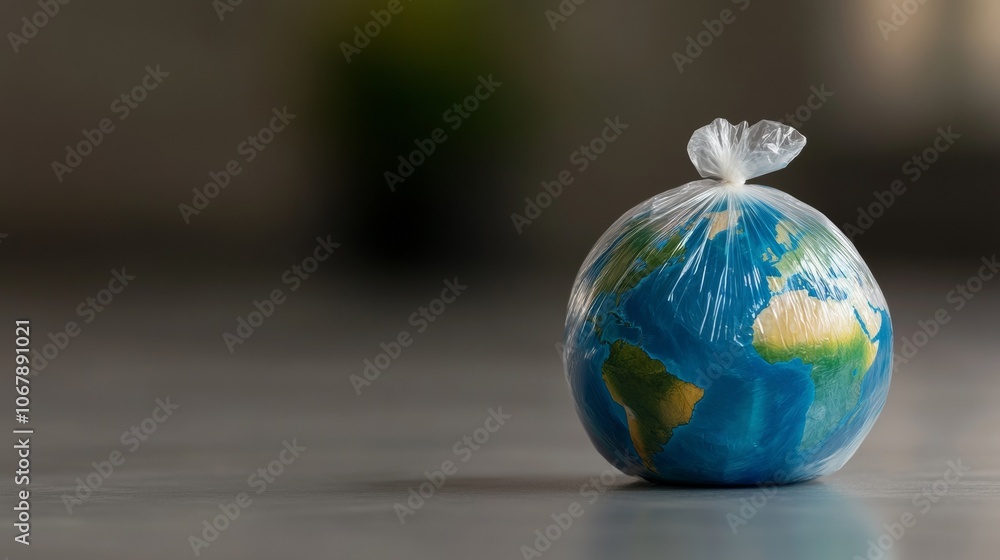 Foto de Stock An image of a fragile Earth trapped inside a transparent ...