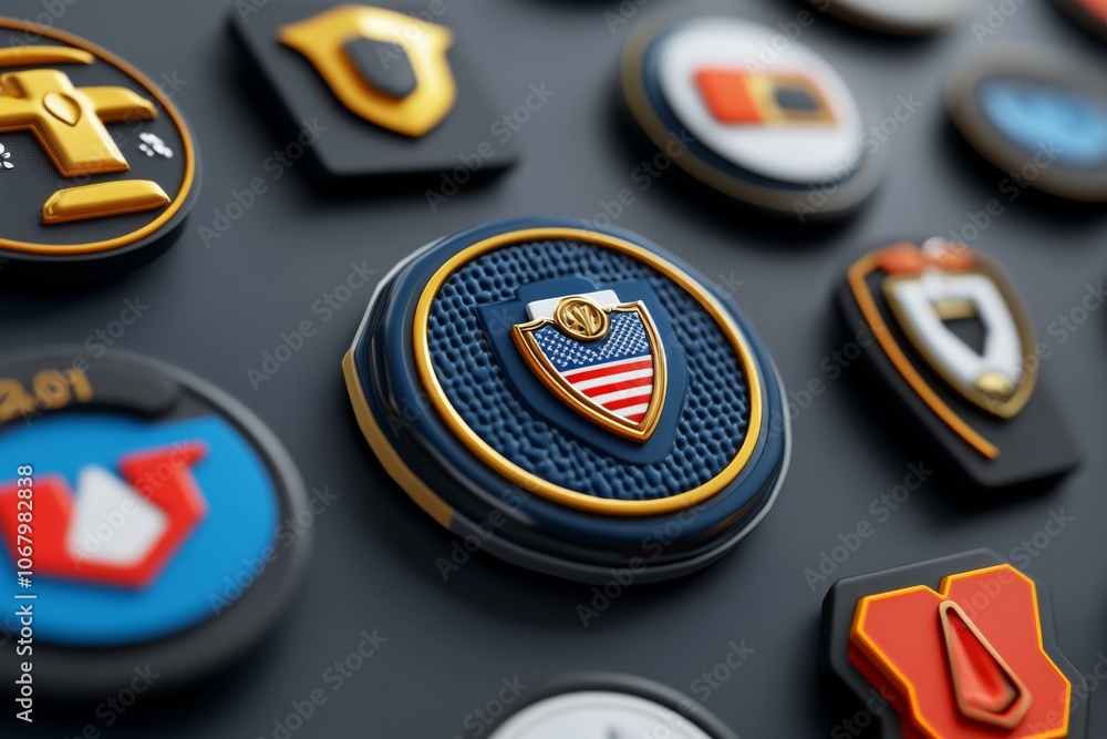 Collection of digital badges earned from various online events ...