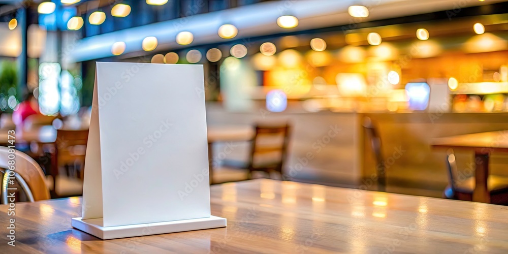Blank Menu Card on Table in Fast Food Cafe with Blurred Background ...
