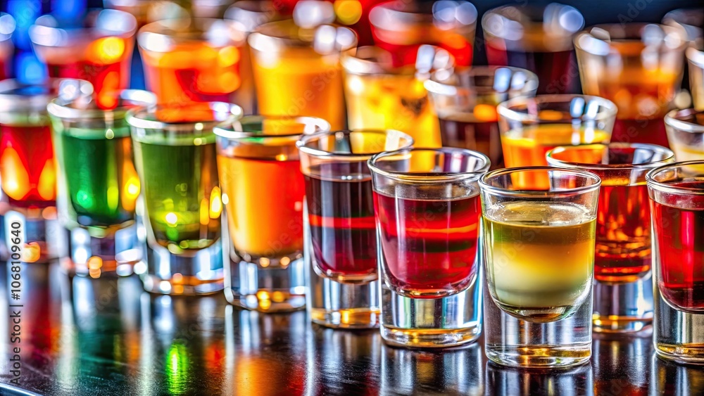 Variety of alcoholic shots on display at an event , alcohol, shots ...