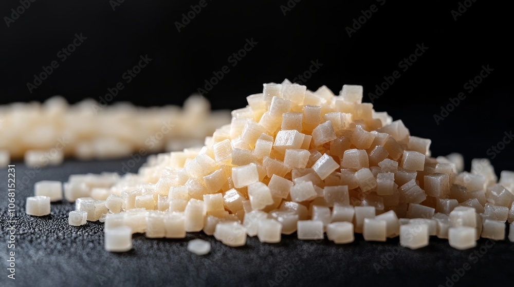 Raw material virgin polymer isolated on a black background for ...