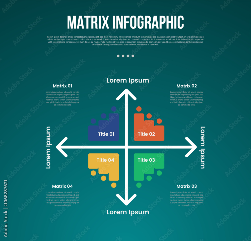 matrix structure dimensions template infographic with line arrow all ...