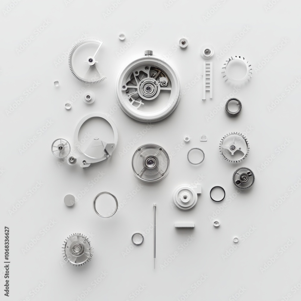 Exploded view of mechanical watch parts a detailed examination of ...
