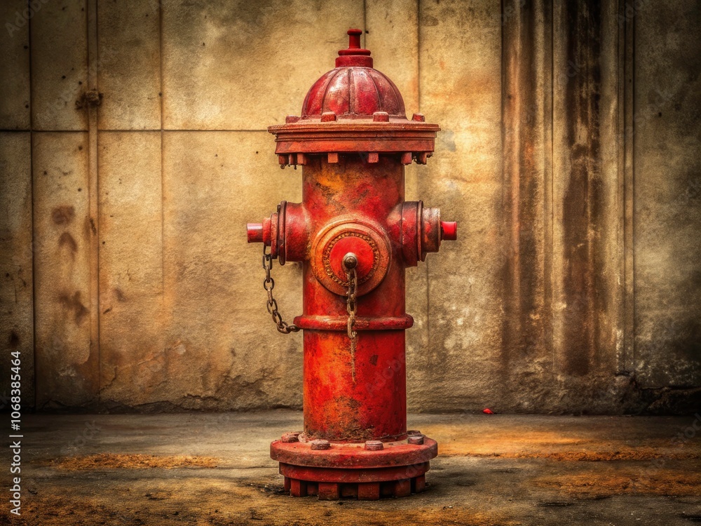 Vintage Style Red Fire Hydrant Isolated on Transparent Background ...