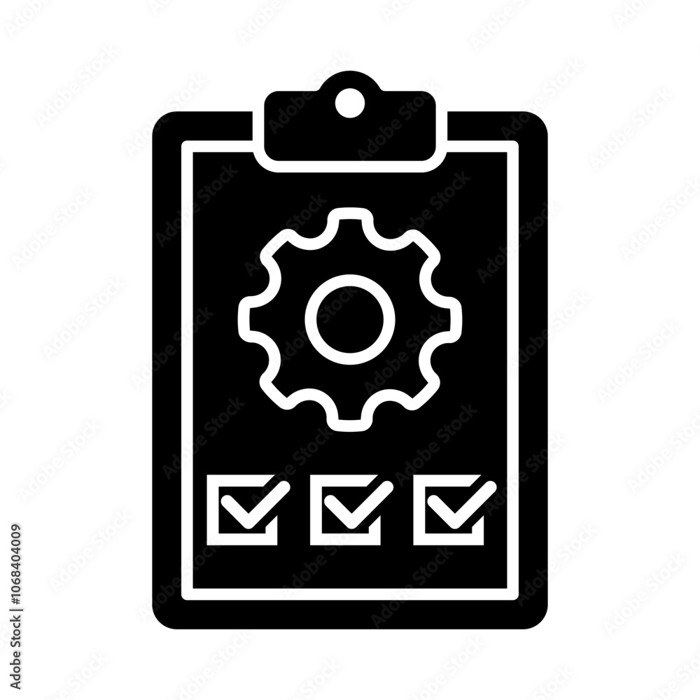 Technical check list vector icon. Checklist clipboard illustration sign ...