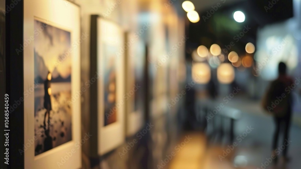 Soft focus photographs on display inviting viewers to interpret their ...