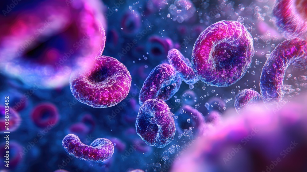 Microscope view of H E stained liver tissue, revealing hepatocytes with ...