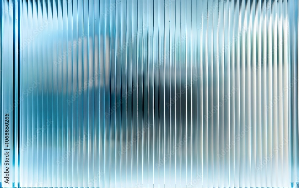 Reeded glass visual effect texture. Abstract blue background with ...
