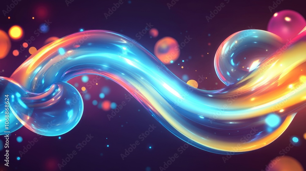 Blue glowing gravitational wave intertwined with a gamma ray force ...