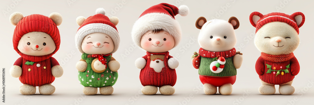 Set of clipart, christmas characters and objects, clipart, stuffed toy ...