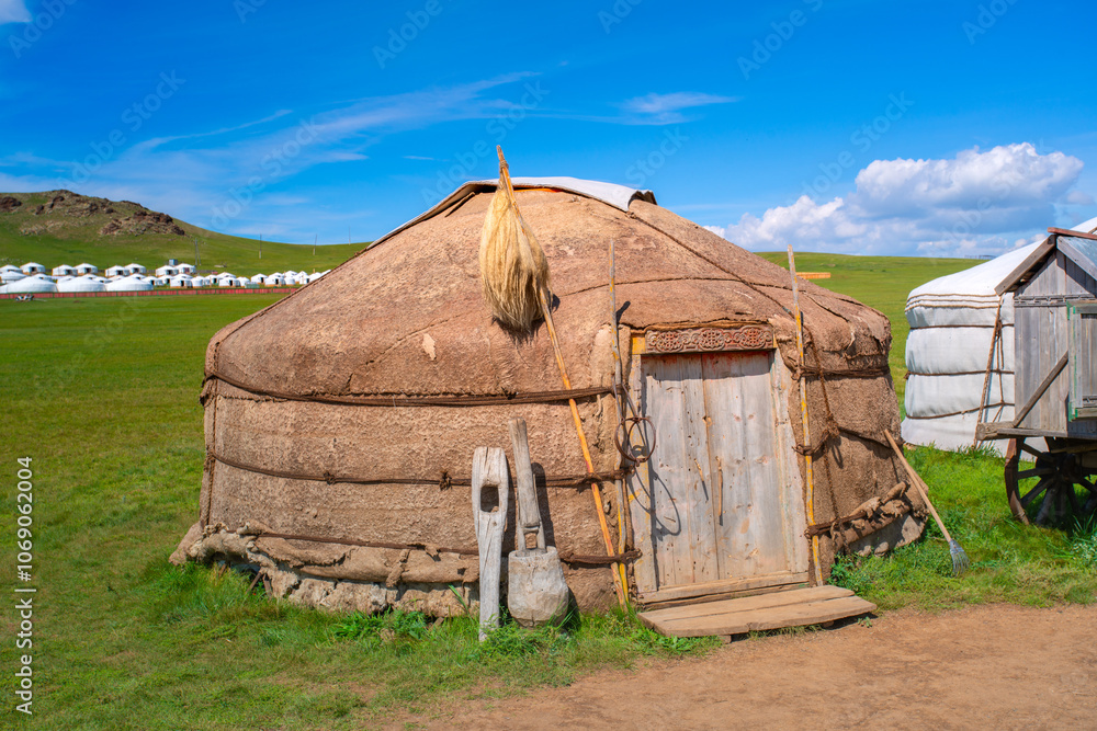 Authentic Mongol Nomad Show, demonstration of a traditional living way ...