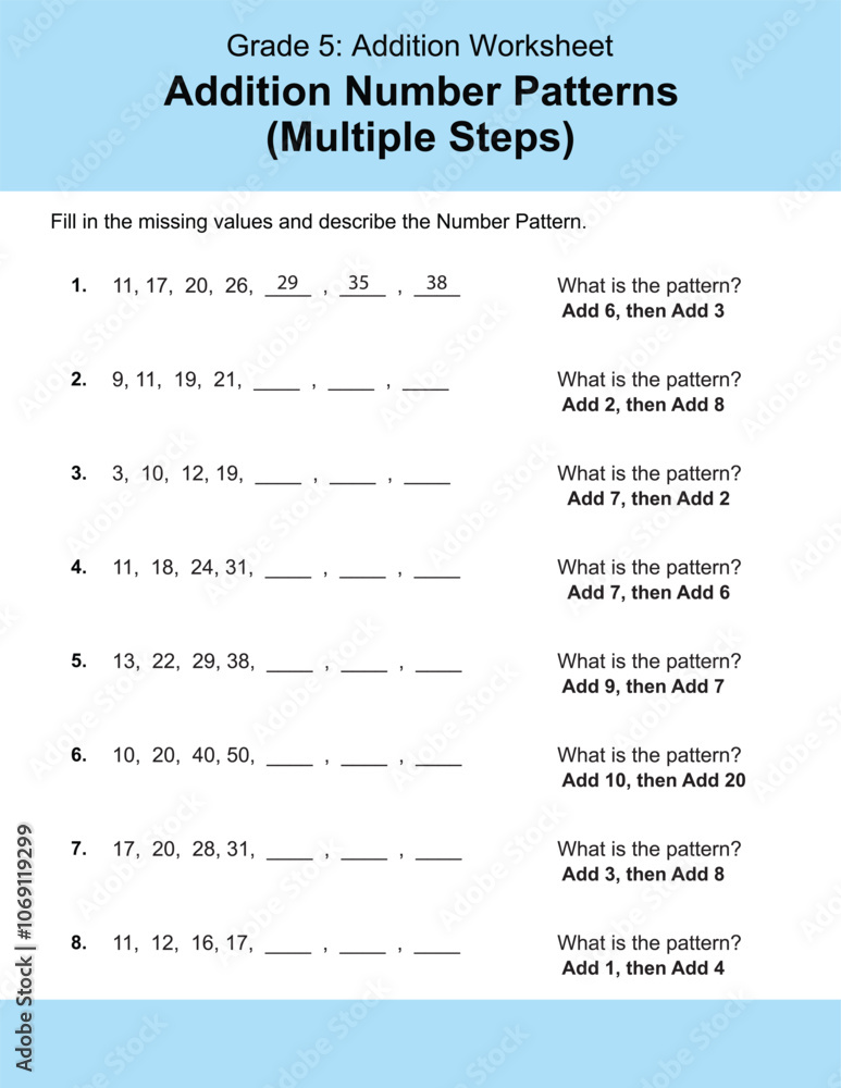 Maths Addition Worksheets Vector For Grade 5 Students, Teachers, and ...