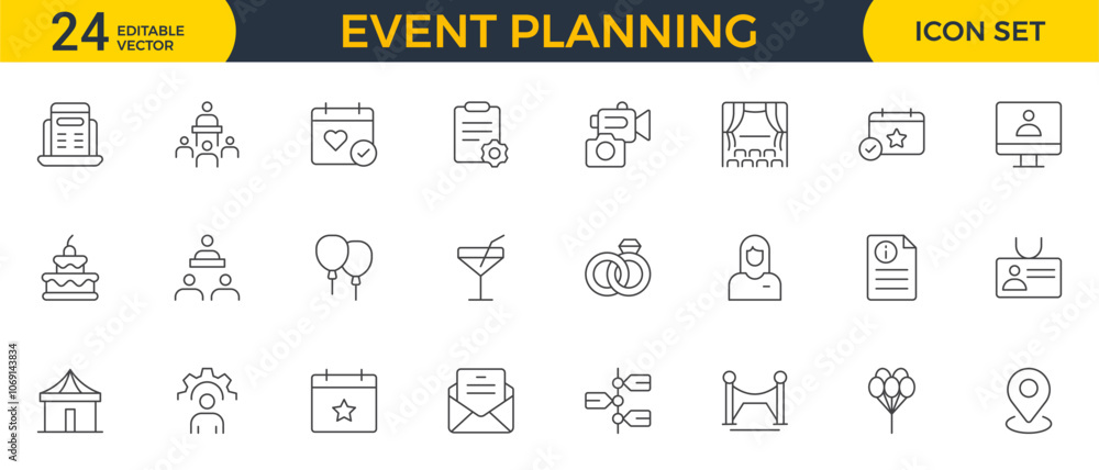 Event Planning Icon Set. Stylish and functional icons for organizers ...