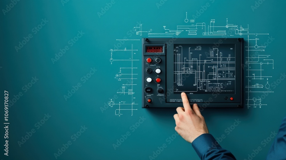 Auditor analyzing digital control panel with checklist, [Control risk ...