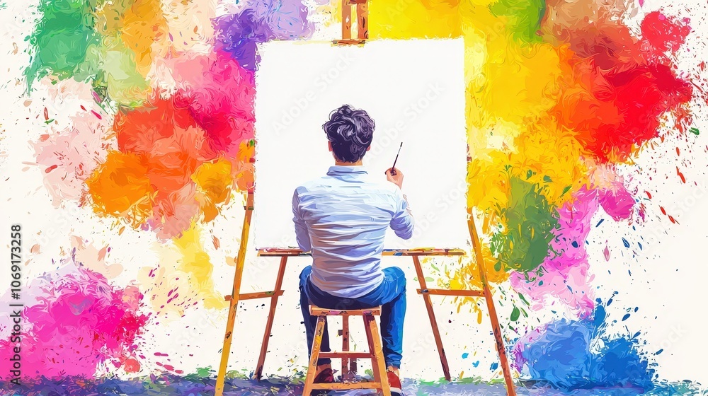 An artist illustrating a front-page feature, adding visual appeal to ...