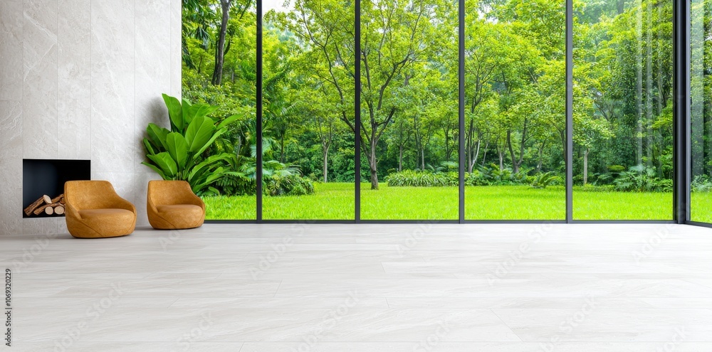 Futuristic bionic form architecture in indoor spaces. Concrete, glass ...