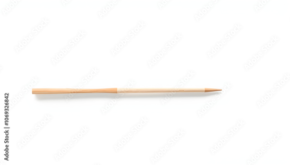 Blank wooden chopstick mockup isolated on white background. Clean ...