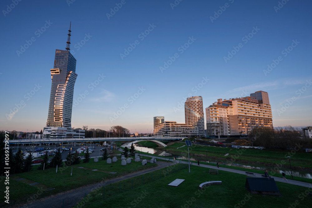 Panorama of the tallest buildings in Rzeszów (fastest growing city ...