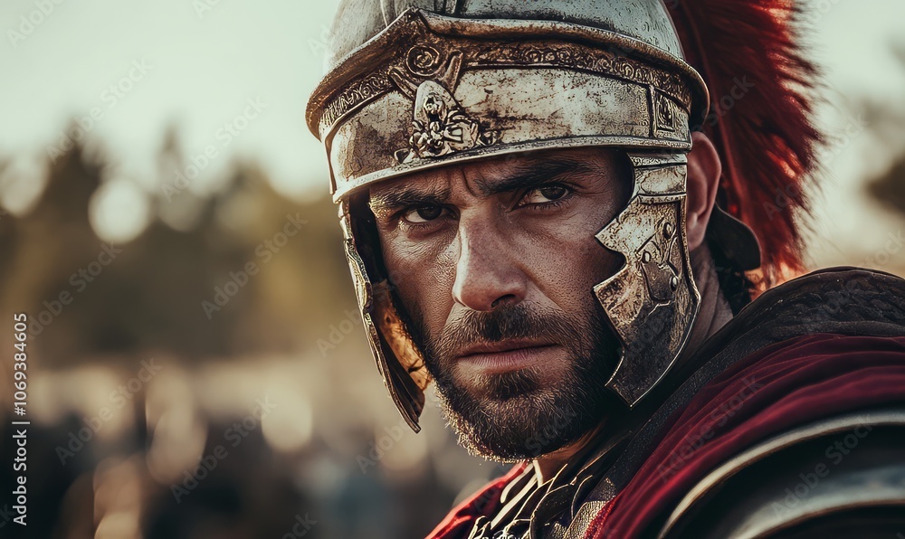 Portrait of a Roman centurion in the battlefield at the time of Jesus ...
