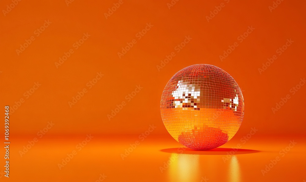 Orange disco ball. Creative minimal food and party concept. Dancing and ...