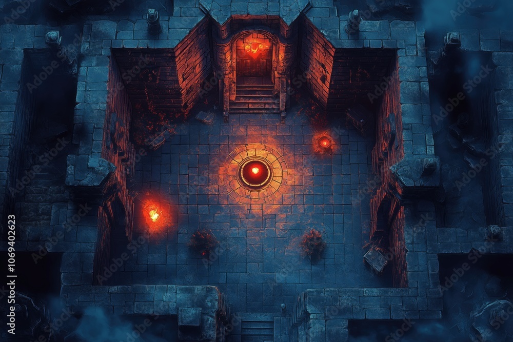 Dark Fantasy Temple Ruins Tabletop RPG Map, Mysterious Roleplaying ...