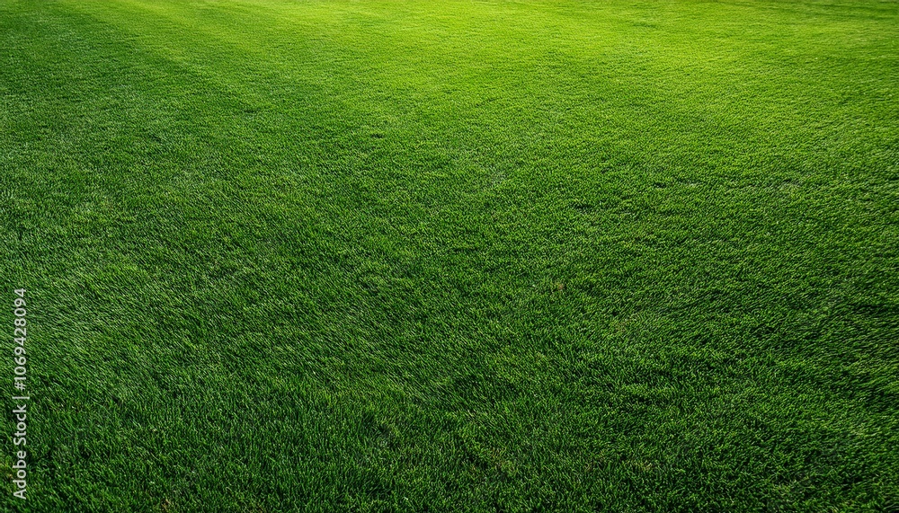 wide format background image of green carpet of neatly trimmed grass ...