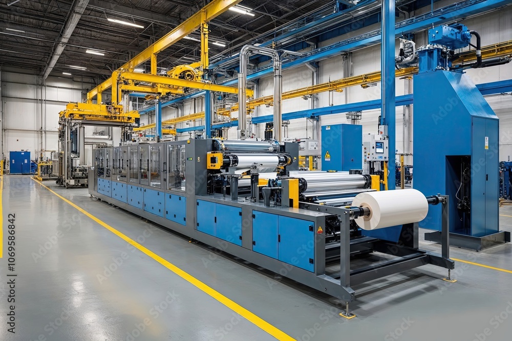High-Tech Paper Assembly Line in a State-of-the-Art Plant Showcasing ...