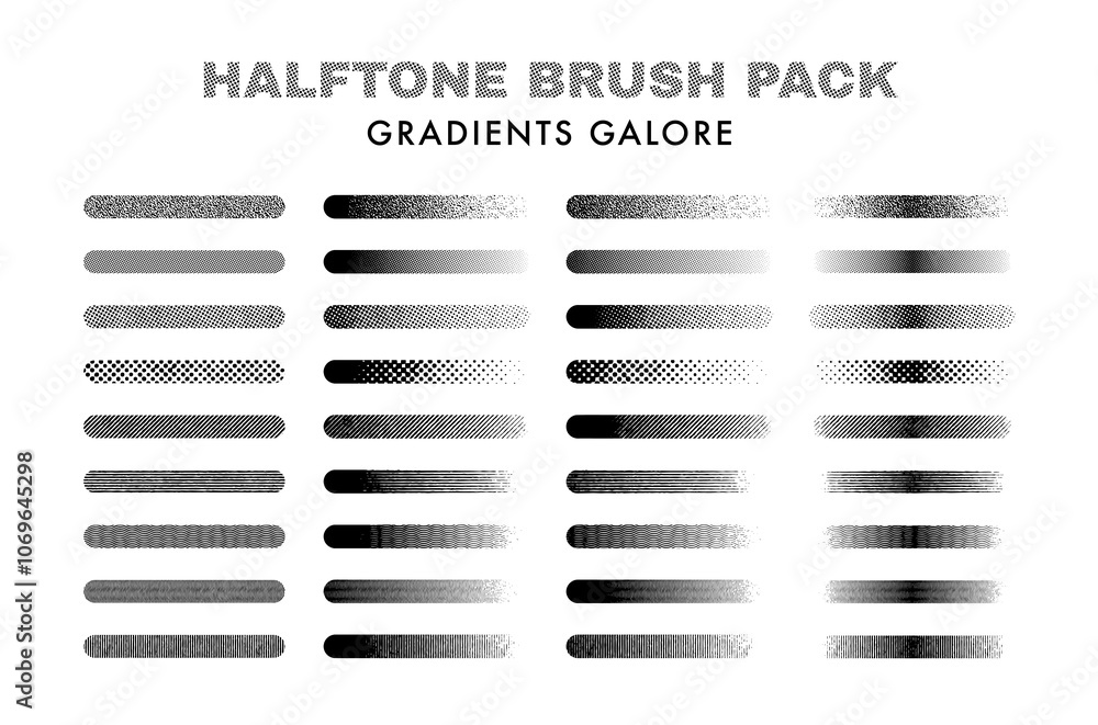 Grunge Halftone Brush Pack & Gradient Galore: Dotted Textures for Comic ...