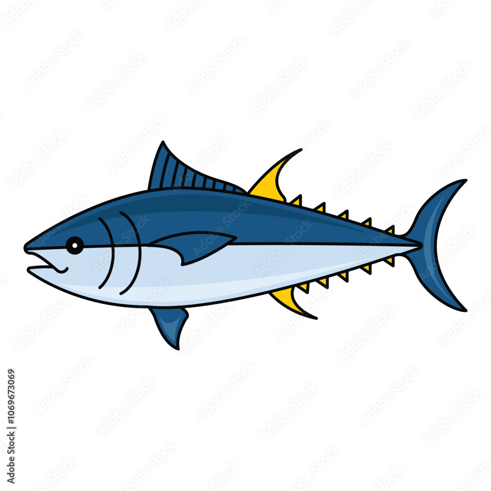 Fresh tuna fish isolated on white background. Vector illustration ...