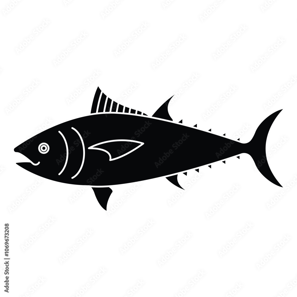 Fresh tuna fish isolated on white background. Vector illustration ...