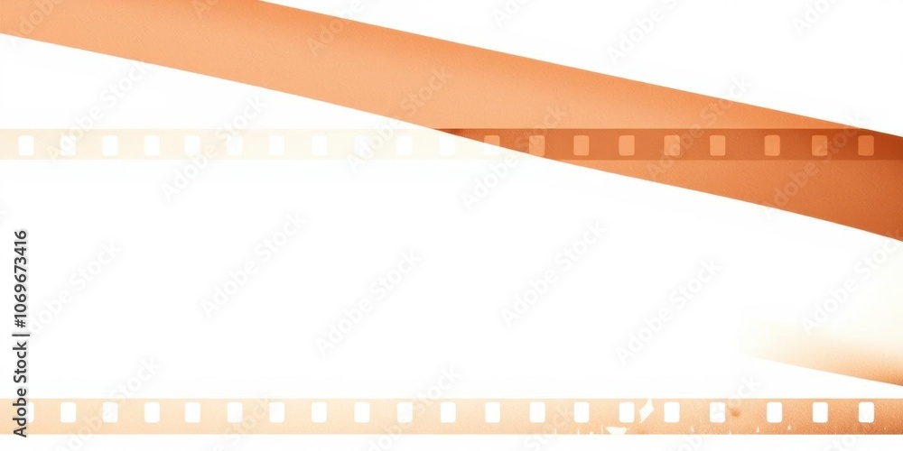 Vintage film strip overlay on white background, adding a retro touch to ...