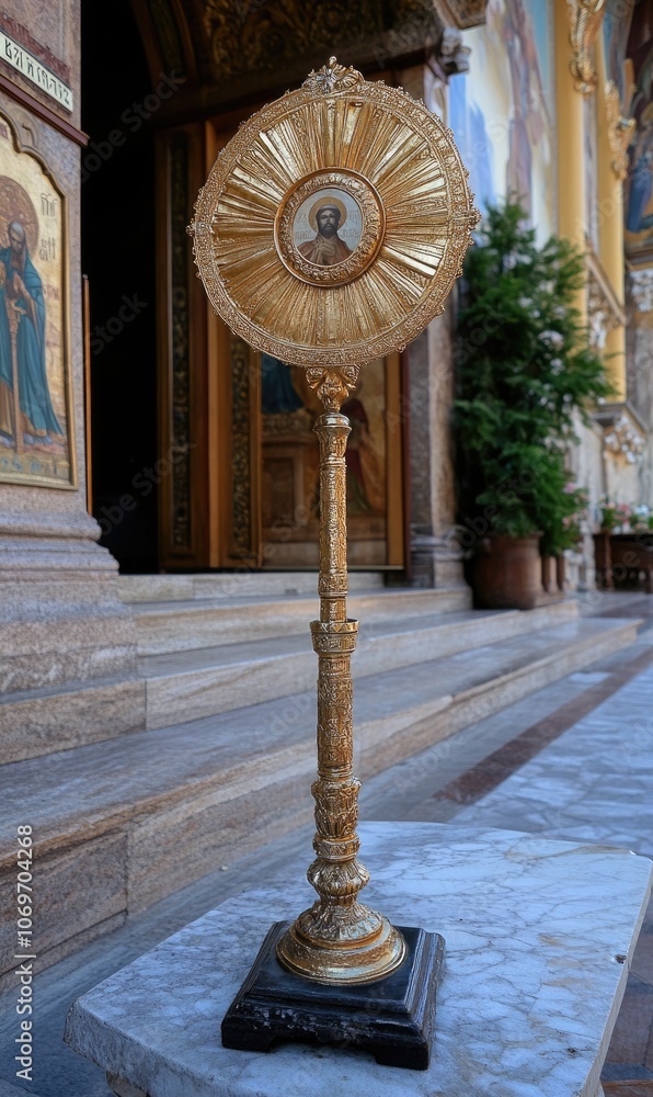 Sacred vessel - church monstrance as symbol of divine presence, used in ...