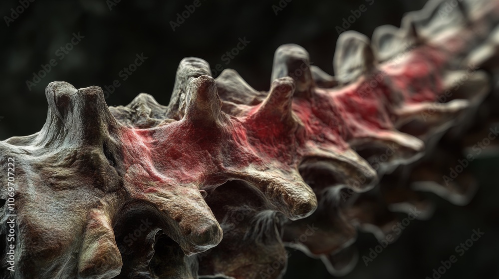 2410_064.magnified view of vertebral compression injury, photorealistic ...