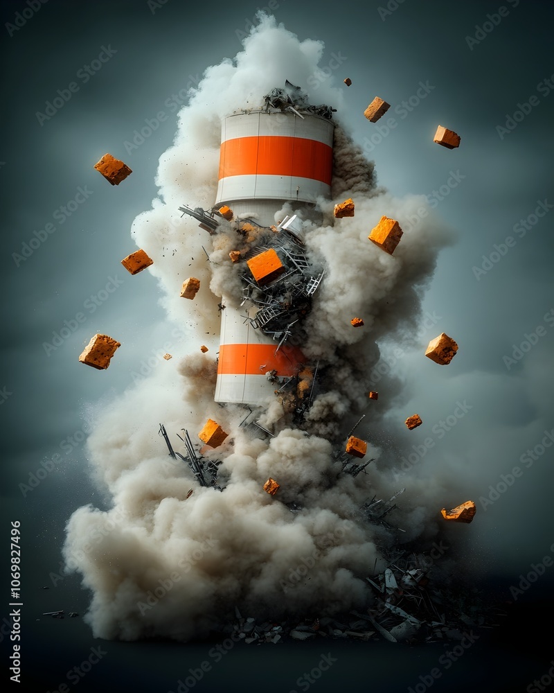 Catastrophic power plant accident leads to towering wreckage toppled ...