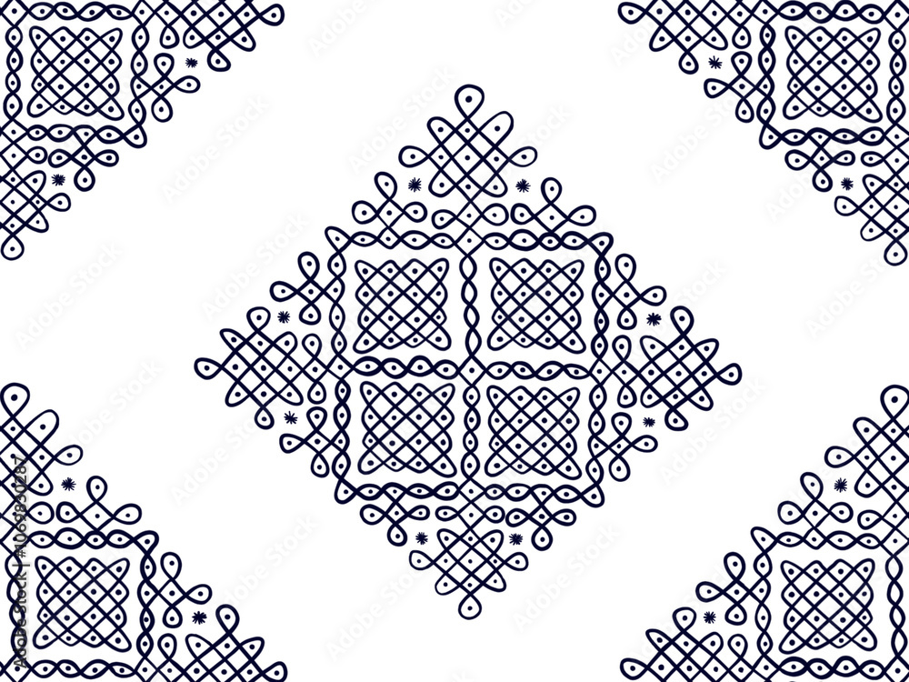 Indian Traditional and Cultural Kolam design PNG, set of home decor ...