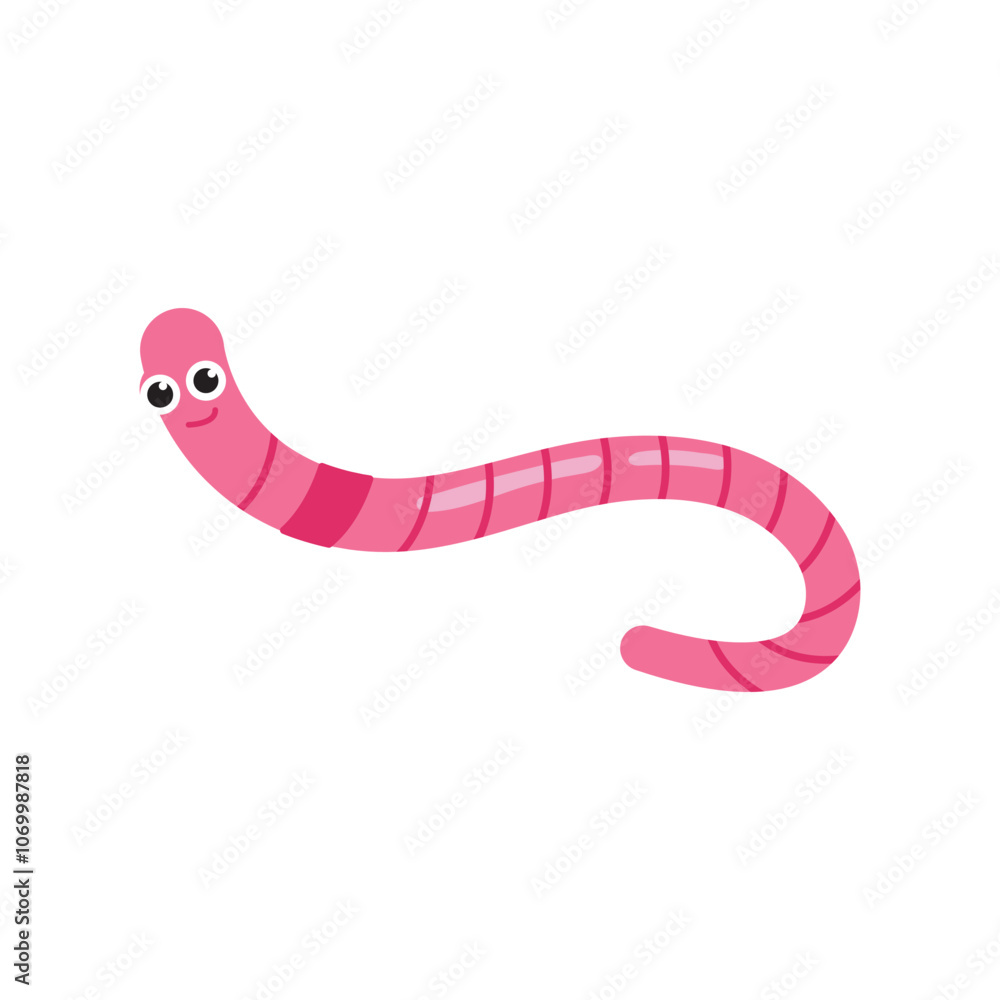 Earthworm cartoon character logo vector Stock Vector | Adobe Stock