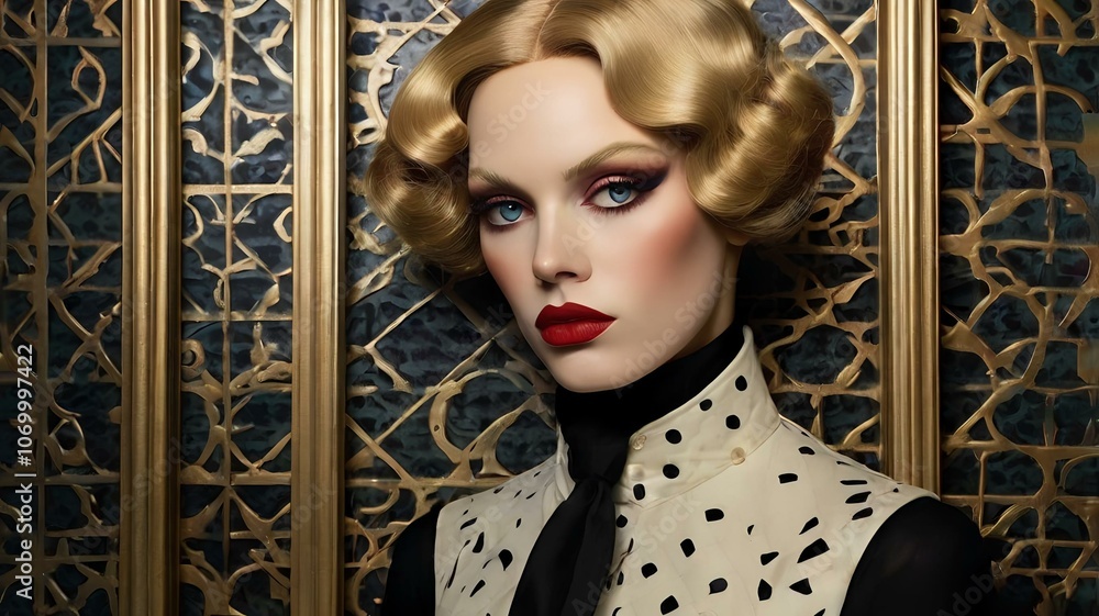 Non-Binary Androgynous Beauty Captivating Drag Queen Celebrating Gender ...